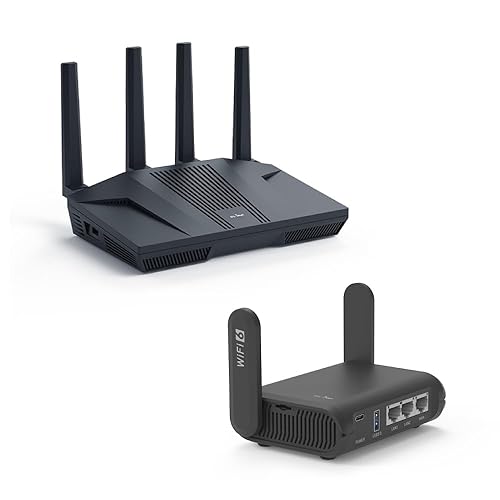 GL.iNet GL-MT6000 (Flint 2) WiFi 6 Router & GL.iNet GL-AXT1800 (Slate ...