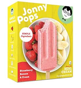 Amazon.com: JonnyPops Strawberry, Banana & Cream Bars, 3 Count (frozen ...