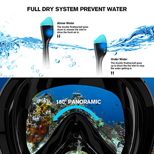 FREE SOLDIER Schnorchelmaske Vollgesichts Tauchmaske mit Blendfreier ...