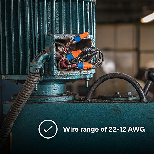 3M Performance Plus Wire Connector, Flexible Steel Spring Connectors, 22-12 AWG, Orange and Blue ...