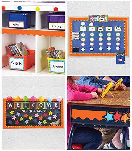 Carson Dellosa 36 Ft Scalloped Orange Bulletin Board Borders, Classroom ...