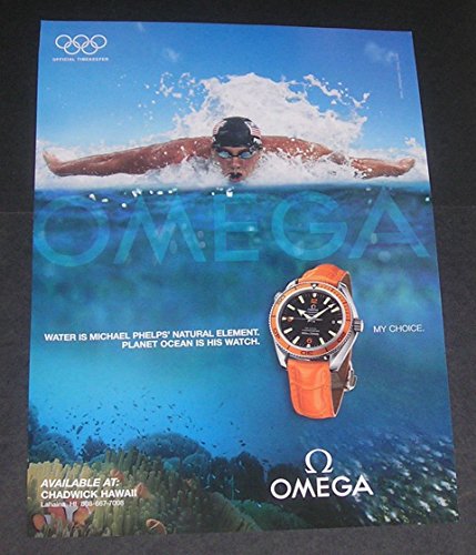 2005 Print Ad Omega Seamaster Planet Ocean Watches Michael Phelps ...
