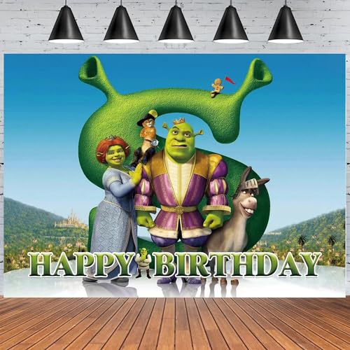 Mua Shrek Birthday Party Supplies, Happy Birthday Shrek Backdrop for ...