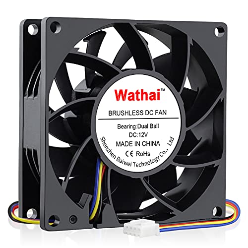 Wathai 80mm x 25mm PC Computer Case Fan PWM 12V 4Pin Fan High Static ...