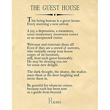 Amazon.com: Rumi Quote The Guest House Poem by Rumi Inspiring Poem ...