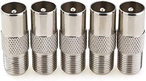 Act 5 Pack TV Aerial Coaxial Cable F-Connectors Adapter Satellite F ...