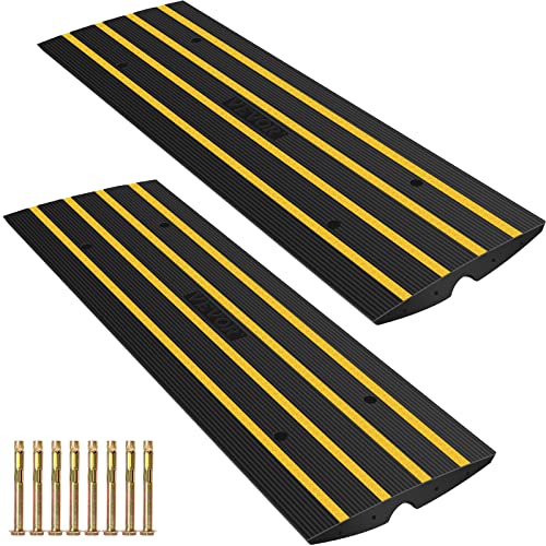Happybuy 2 Pack Driveway Rubber Curb Ramps Kit Heavy Duty Car Threshold ...