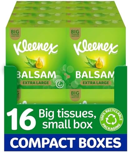 Kleenex Balsam Extra Large Tissues in 16 Compact Boxes - Protect and ...