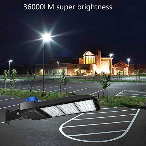 Juyace 300W LED Parking Lot Lights Outdoor Dusk to Dawn Photocell Daylight 5000K IP65 Waterproof ...