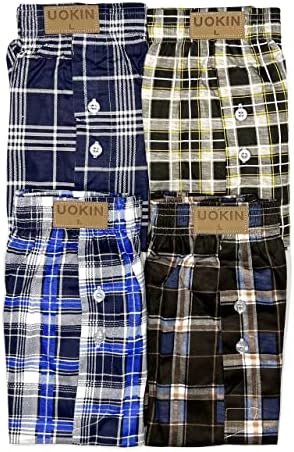 FABRIK Mens Boxer Shorts Boxers with Open Fly Classic Wear PACK OF 4 ...