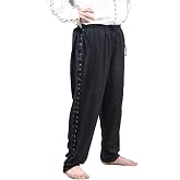 Amazon.com: DUNHAO COS Men's Medieval Pants Viking Trousers Cosplay ...