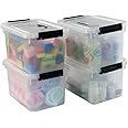 Amazon.com - HOMMP 5 Liter Clear Storage Box Containers, 4-Pack Plastic ...