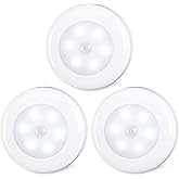 STAR-SPANGLED 3 Pack 7” Motion Sensor Lights Indoor Battery Operated ...