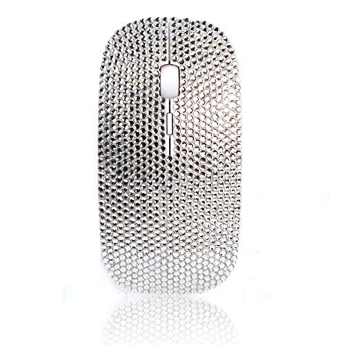 SA@ Bling Wireless Mouse Sparkly , Silver Rhinestone Glitter Computer ...