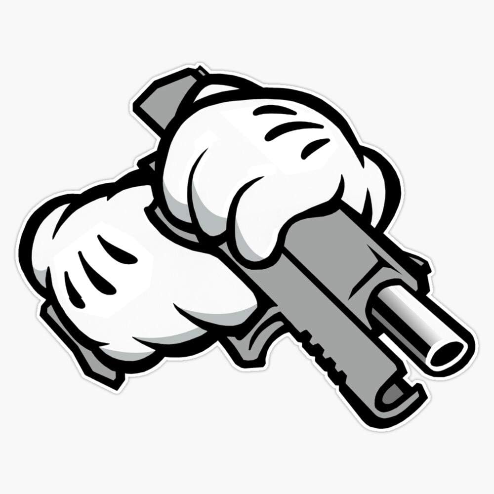 Amazon.com: Ghetto Cartoon Hands With Gun Vinyl Waterproof Sticker ...