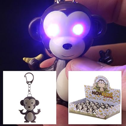 Cute LED light up and Sound Monkey Keyring Key chain torch: Amazon.co ...