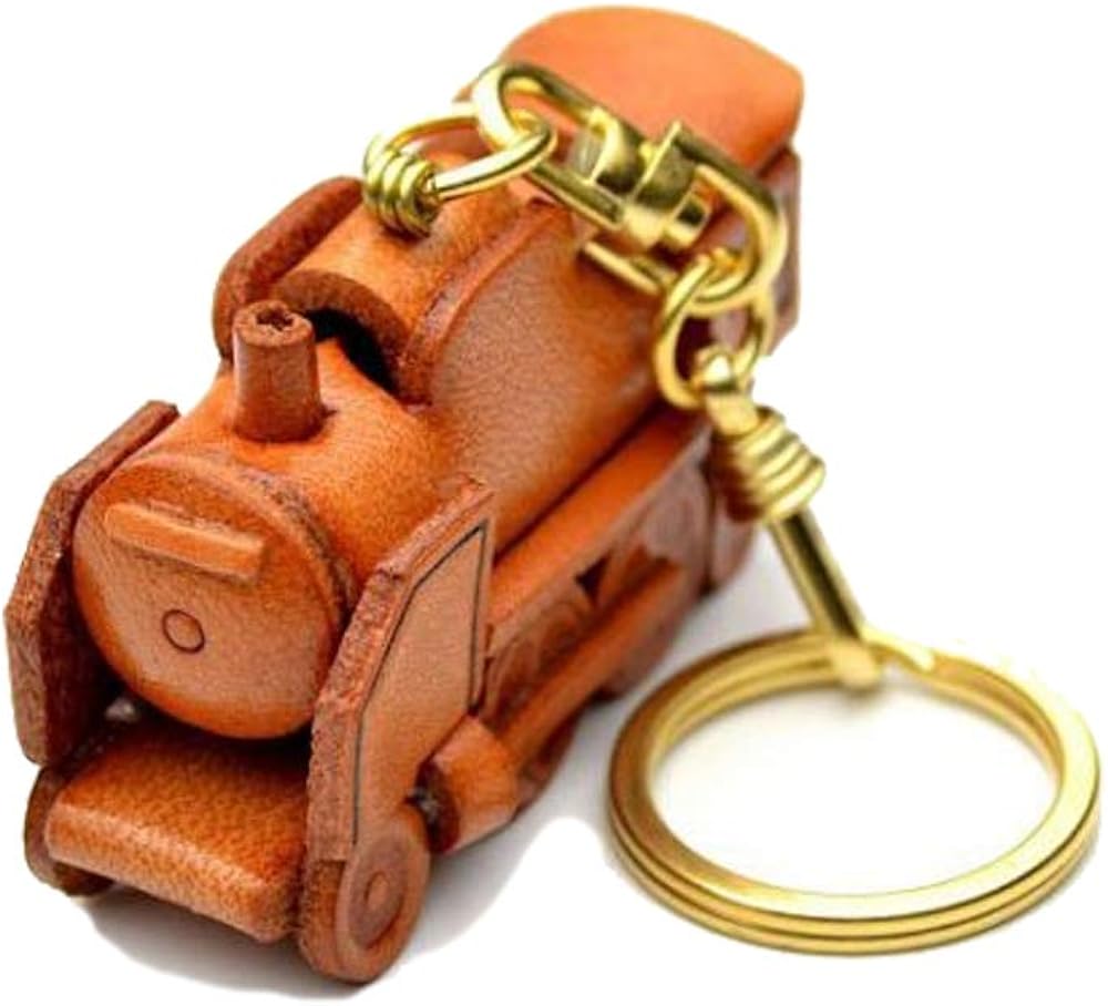 Steam Locomotive 3D Leather Vehicles Keychain(L) VANCA CRAFT ...