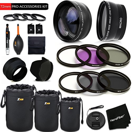 PRO 72mm Lens KIT includes: 72mm Wide Lens + 72mm 2X Telephoto Lens + 72mm ND Filter KIT + 72mm ...