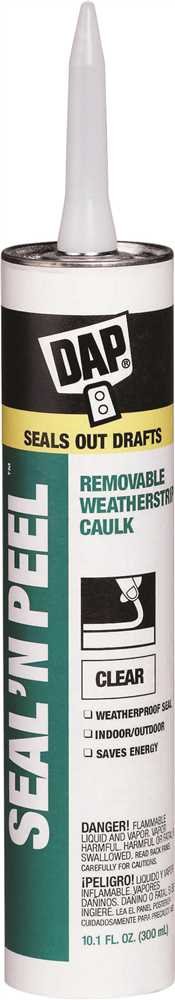 Amazon.com: Dap 18324 Seal N' Peel Removable Weatherstrip Caulk, Clear ...