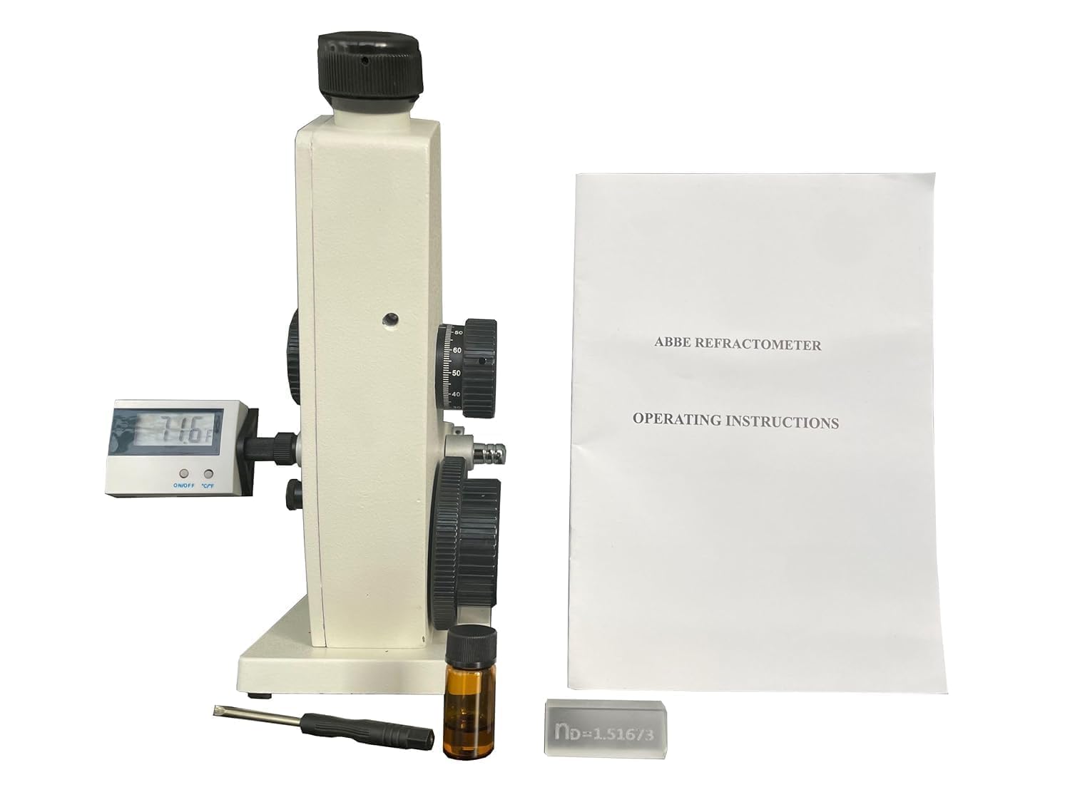 CNYST Abbe Refractometer Monocular Refractometer With Refractive Index 1.3000-1.7000nD Accuracy ...