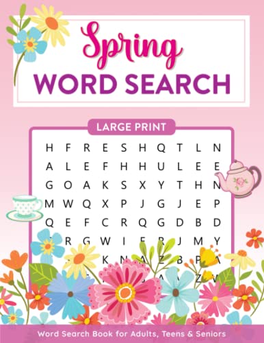 Spring Word Search Book for Adults, Teens & Seniors in Large Print ...