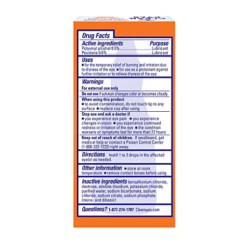 Clear Eyes Natural Tears Eye Drops, 0.5 Fl Oz | Pricepulse