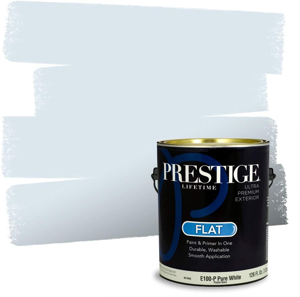 Amazon.com: Prestige Exterior Paint and Primer in One, Blue Mist, Flat ...