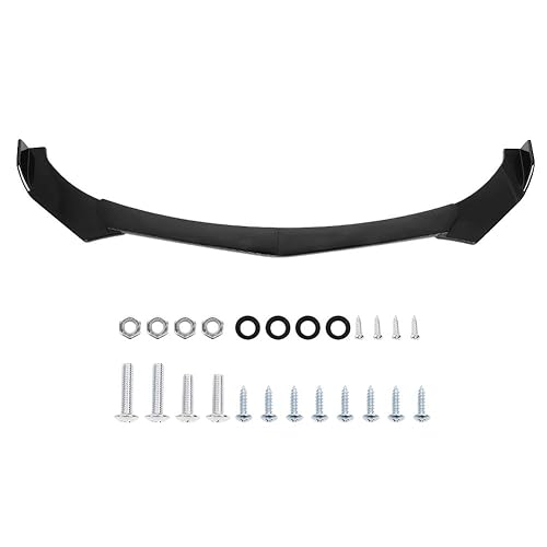 Universal Front Bumper Lip Body Kit, ABS Front Spoiler Black Glossy ...