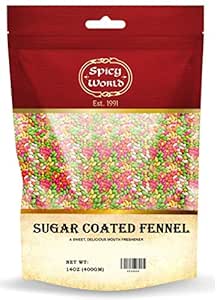 Amazon.com : Sugar Coated Fennel Seeds 14 Oz (400g) | Sweet Sauf (Candy ...