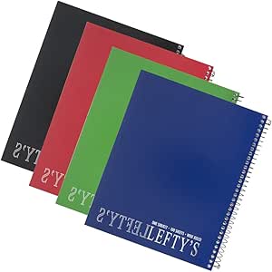 Amazon.com : Left-Handed Wide Ruled Notebooks Set of 4 Assorted Colors ...