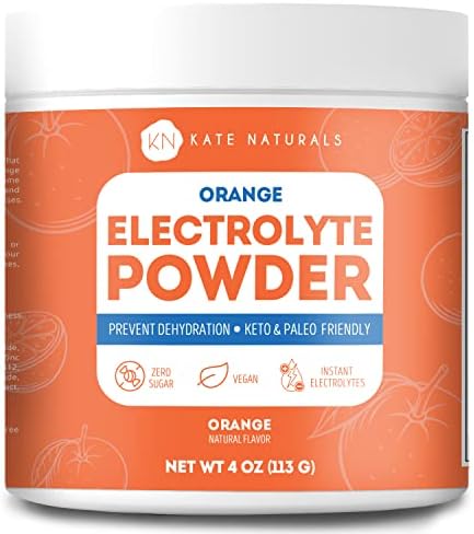 Orange Electrolytes Powder 4oz - Kate Naturals - Vegan, Instant ...
