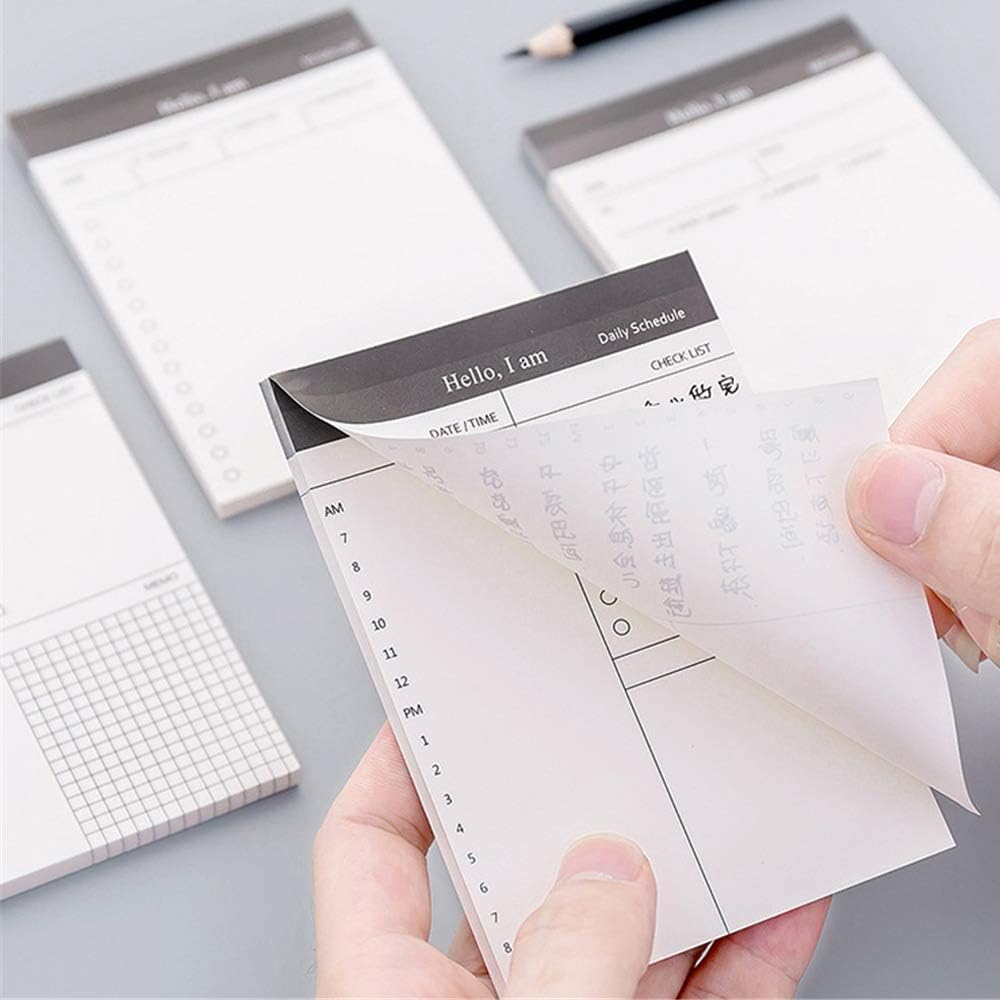 Daily Schedule Weekly Planner Notepad，Tear Off Sheets Notes ，Meal ...