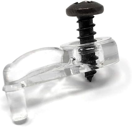 Clear Glass Cabinet Panel Retainer Clips with Screws (25 Pack, 3/16 ...