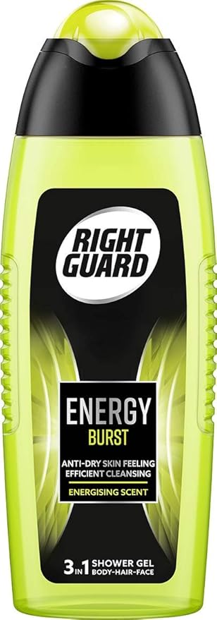Right Guard 3-in-1 Shower Gel, Energy Burst, 250 ml, Pack of 6: Amazon ...
