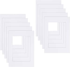 10 Pcs Photo Mounts A3 to Fit A4, White Paper Acid Free Picture Mounts ...