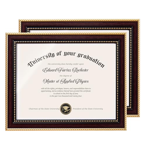 FLYJOE 8.5x11 Diploma Certificate Frame 2Pack with HD Tempered Glass ...