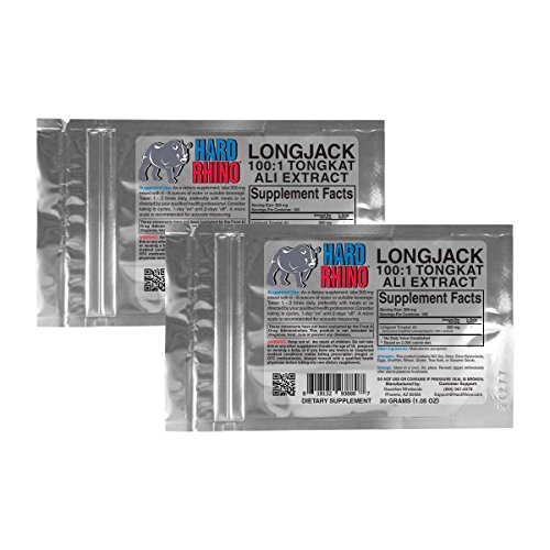 Hard Rhino LongJack Tongkat Ali Eurycoma longifolia 100:1 Powder, 60 ...