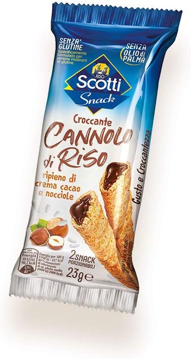 Riso Scotti Snack - Cannolo di Riso e Crema di Nocciole - Snack Dolce ...