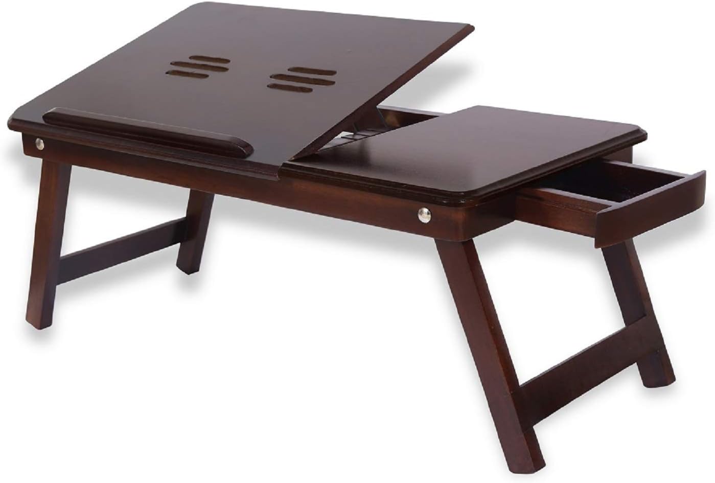 Amaze Shoppee Multipurpose Foldable Bed Table Walnut Finish Brown Amaze Shoppee Multipurpose Foldable Bed Table Walnut Finish Brown