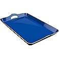 Amazon.com: Spsyrine Large Navy Blue Serving Tray with Handles, Plastic ...