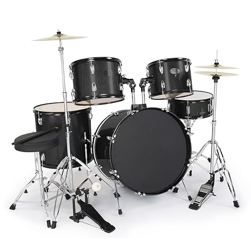 Ktaxon 5-Piece Adult Drum Set, 22 Inch Full-Size Drums Kit with Cymbal ...