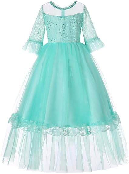 Kids Girls Princess Dress Long Sleeve Prom Ball Gown Pageant Party ...