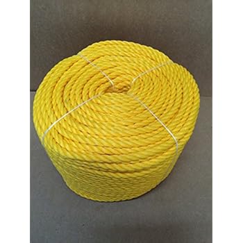 1/2" x 600' Yellow Poly Rope 1/2 x 600 Polypropylene 3 strand twisted ...