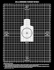Amazon.com : M16A1 25 Meter Zeroing Target On EZ Peel Notepad (Black ...