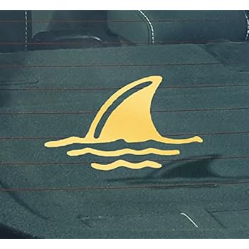 Amazon.com: GS2085 Shark Fin in Water- Die Cut Vinyl Window Decal ...