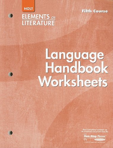 Librarika Holt Elements Of Literature Language Handbook Worksheets 