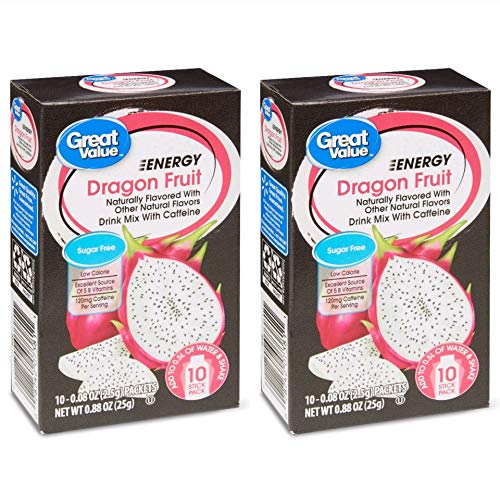 Great Value Energy Drink Mix, Dragon Fruit, Sugar-Free, 0.88 Oz (Pack ...