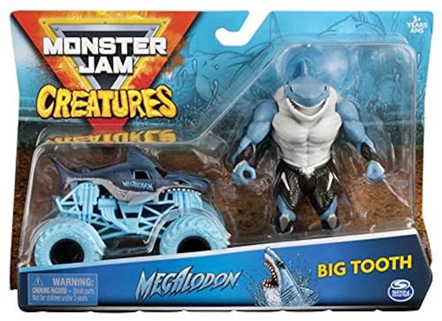 Monster Jam, Official Megalodon 1:64 Scale Monster Truck and 5-Inch Big ...