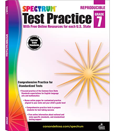 Amazon.com: Spectrum Test Practice 7th Grade Workbooks All Subjects ...