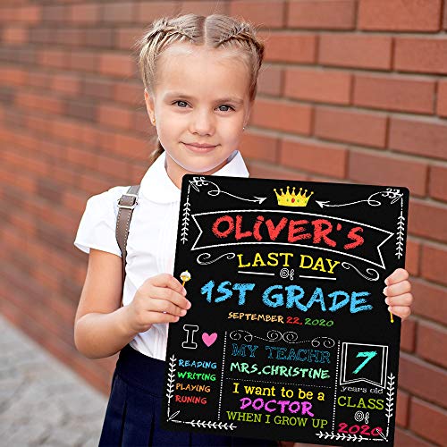First and Last Day of School Chalkboard - 10''x 12''Reusable Easy Clean ...